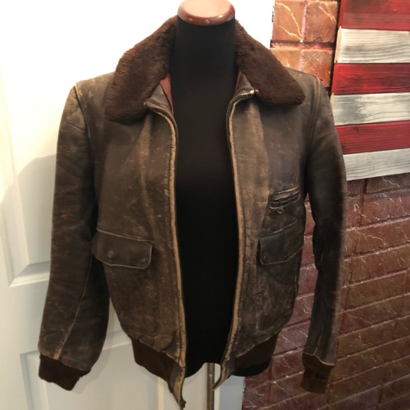 Hercules | Jackets & Coats | Vtg 4s 50s Hercules Leather Bomber Jacket ...